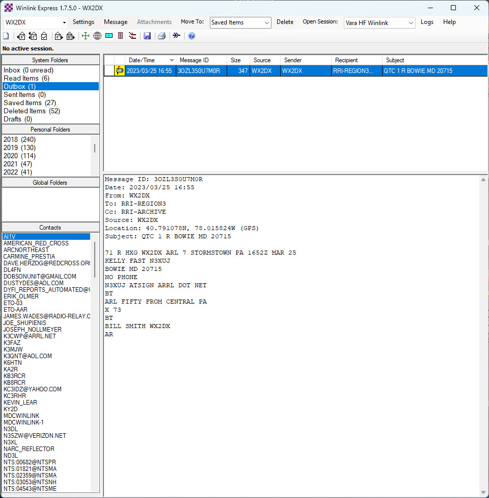 Sending A Radiogram Via WinLink – Stormstown Dispatch
